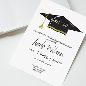 Graduation Party Invitation Template Editable, Graduation Annauncement ...