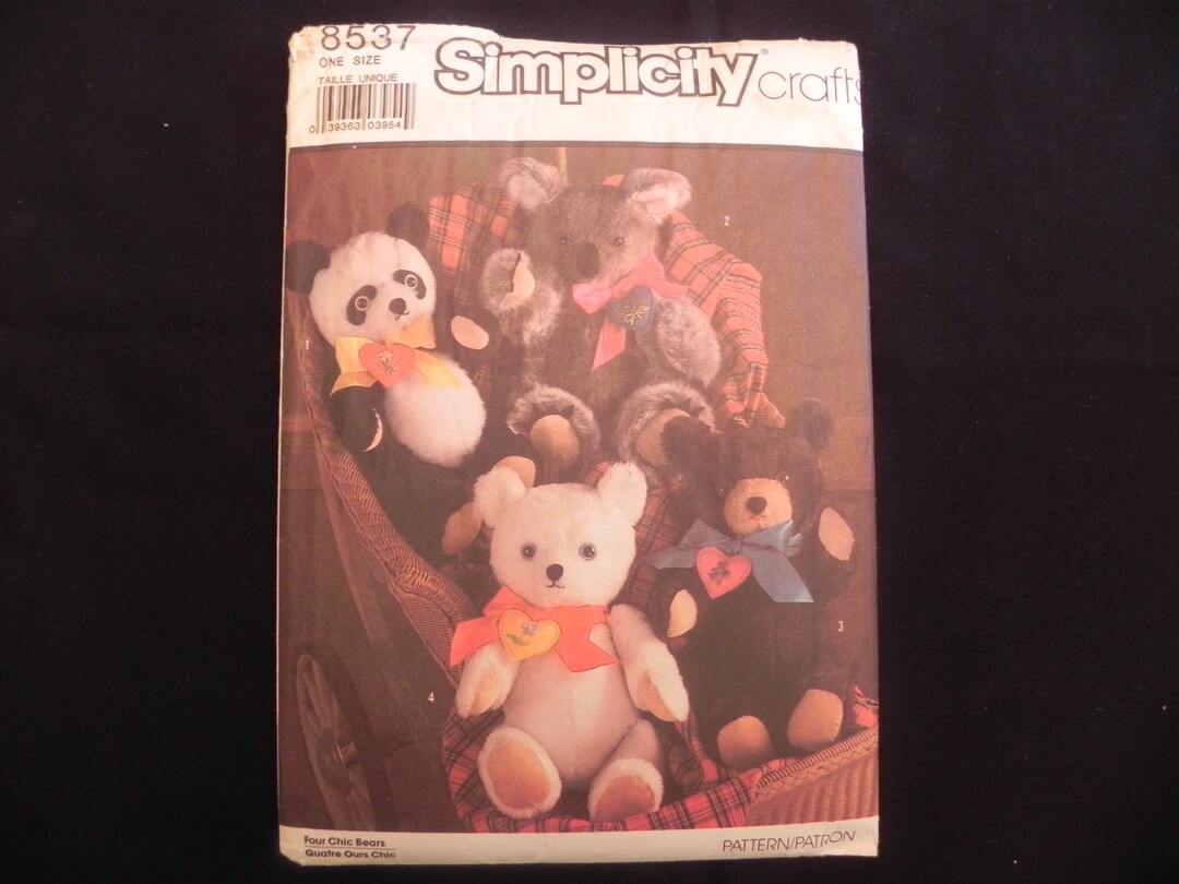 Simplicity Crafts 8537 Bears Pattern UNCUT - Etsy