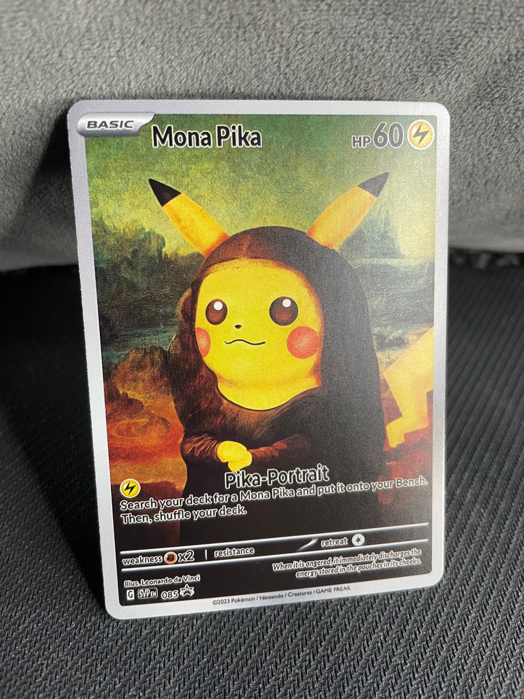 Pikachu mona Pika Mona Lisa Inspired With Grey Felt Hat Van Gogh Promo ...