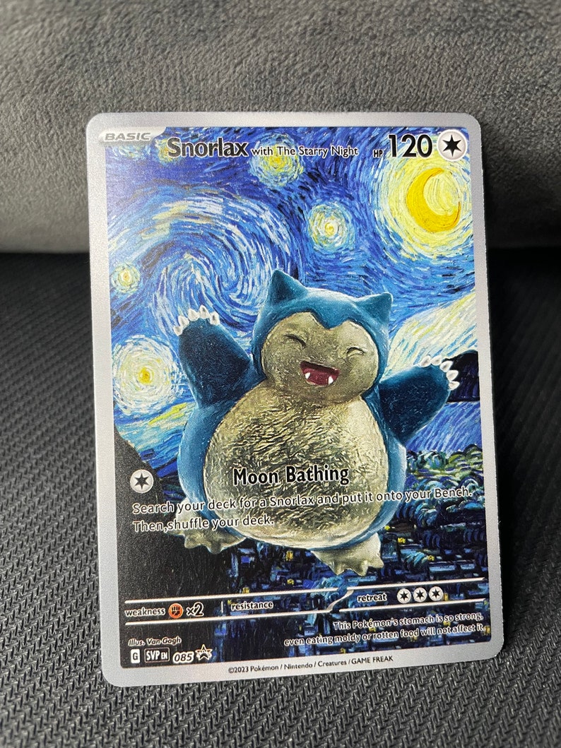 Snorlax With the Starry Night Van Gogh Promo Custom Fan Art One off ...