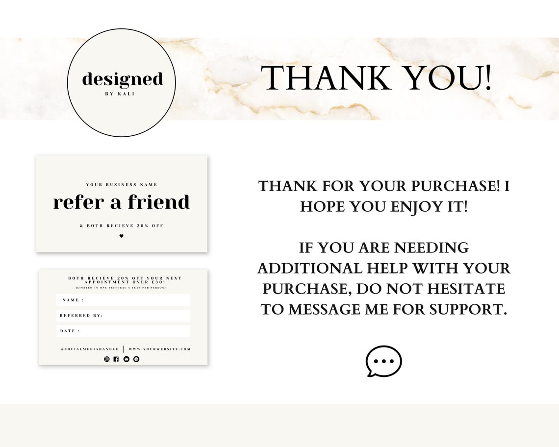 Editable Referral Card Template, Loyalty Card Template, Refer A Friend ...