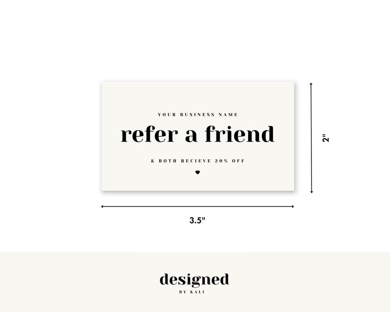 Editable Referral Card Template, Loyalty Card Template, Refer A Friend ...