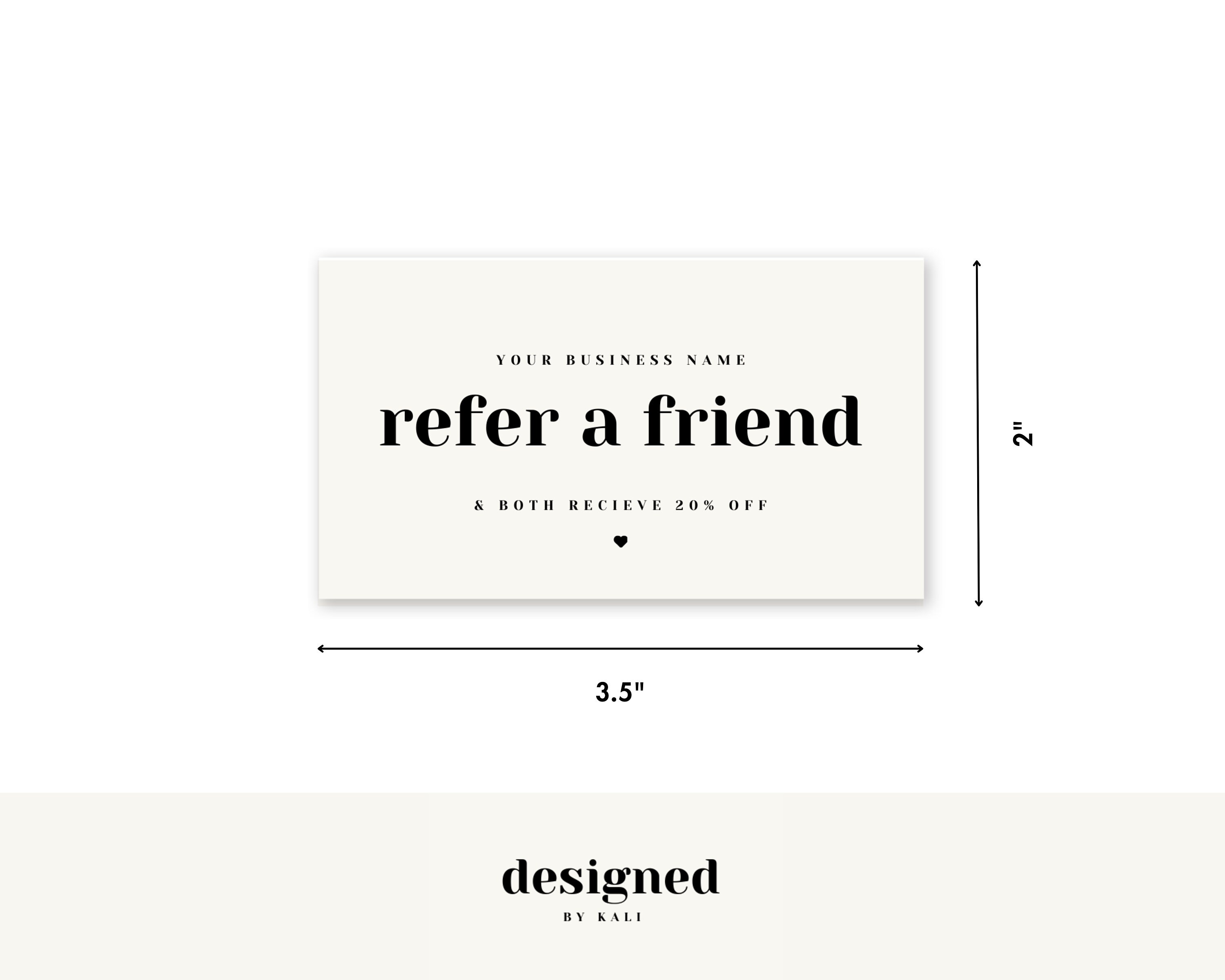 Editable Referral Card Template, Loyalty Card Template, Refer A Friend ...