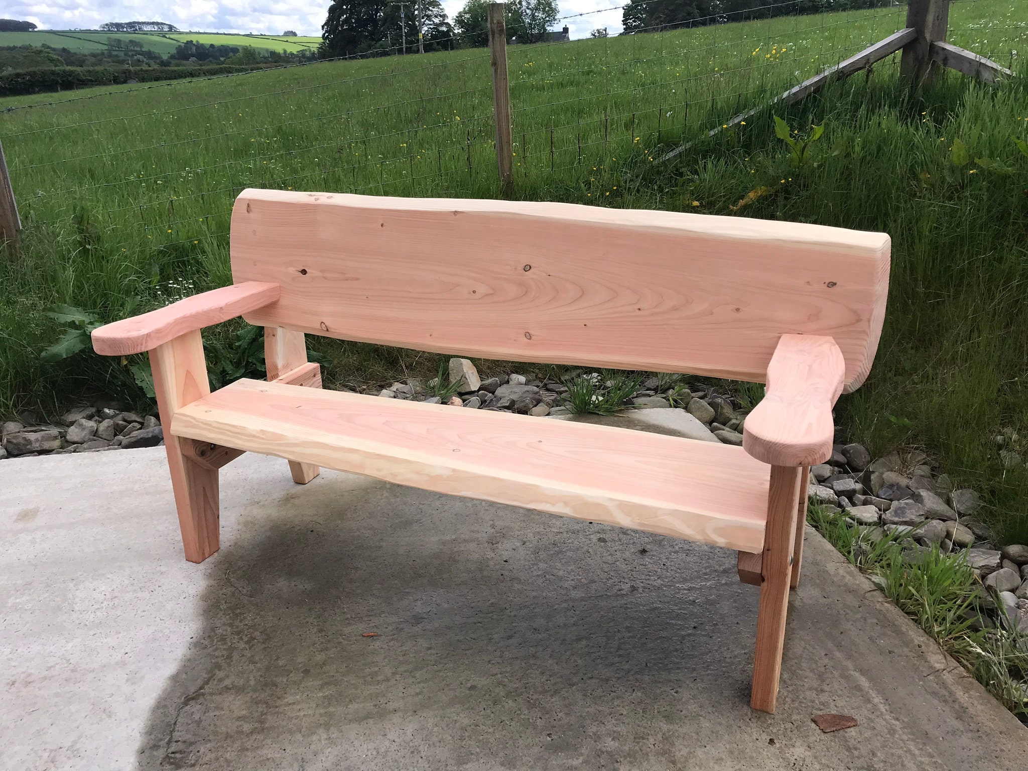 Rustic Garden Bench - Etsy