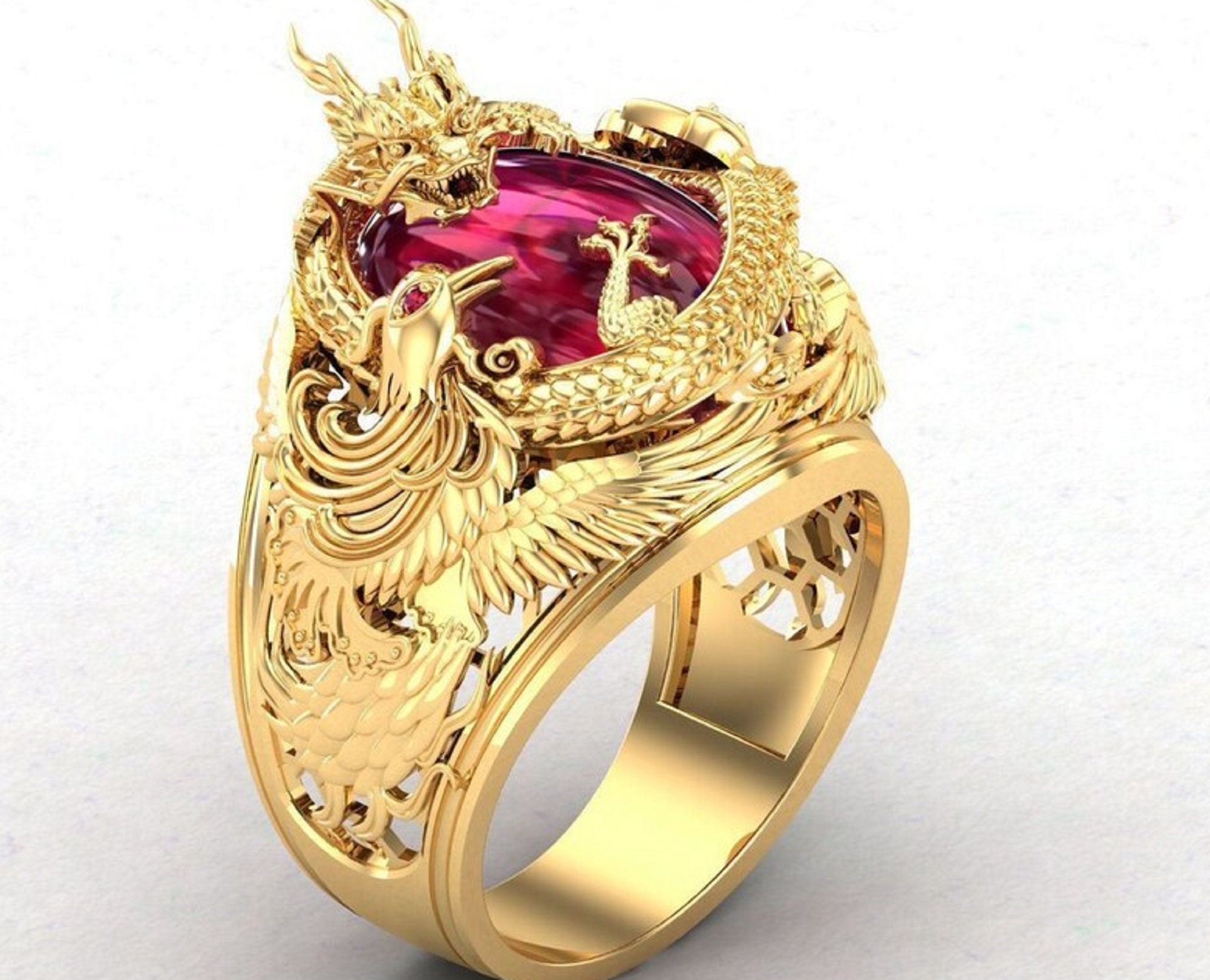 925 Sterling Silver Handmade Dragon Ring, Unisex Ring, Angry Dragon ...