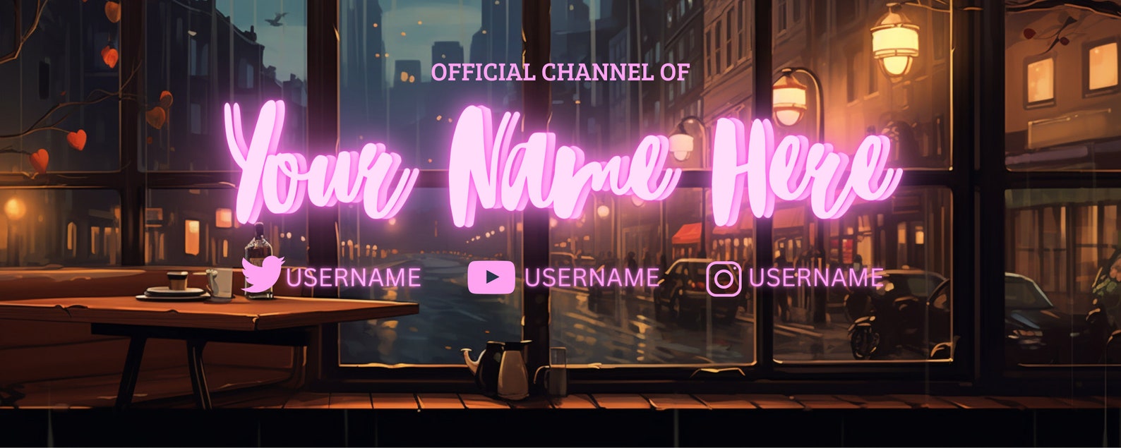 Custom Twitch Banner Relaxing Design for Your Profile Lofi Banner ...