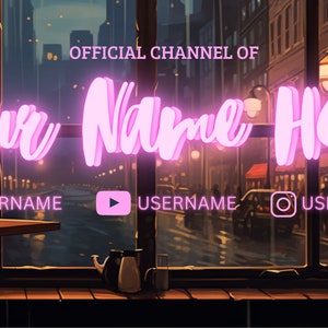 Custom Twitch Banner Relaxing Design for Your Profile Lofi Banner ...