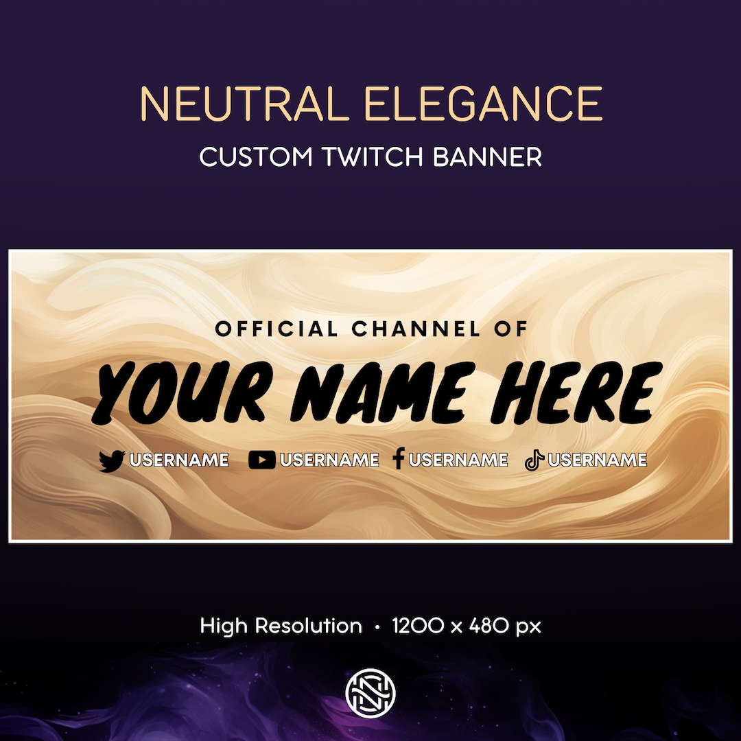 Custom Twitch Banner Neutral Beige Color Design for Your Profile ...