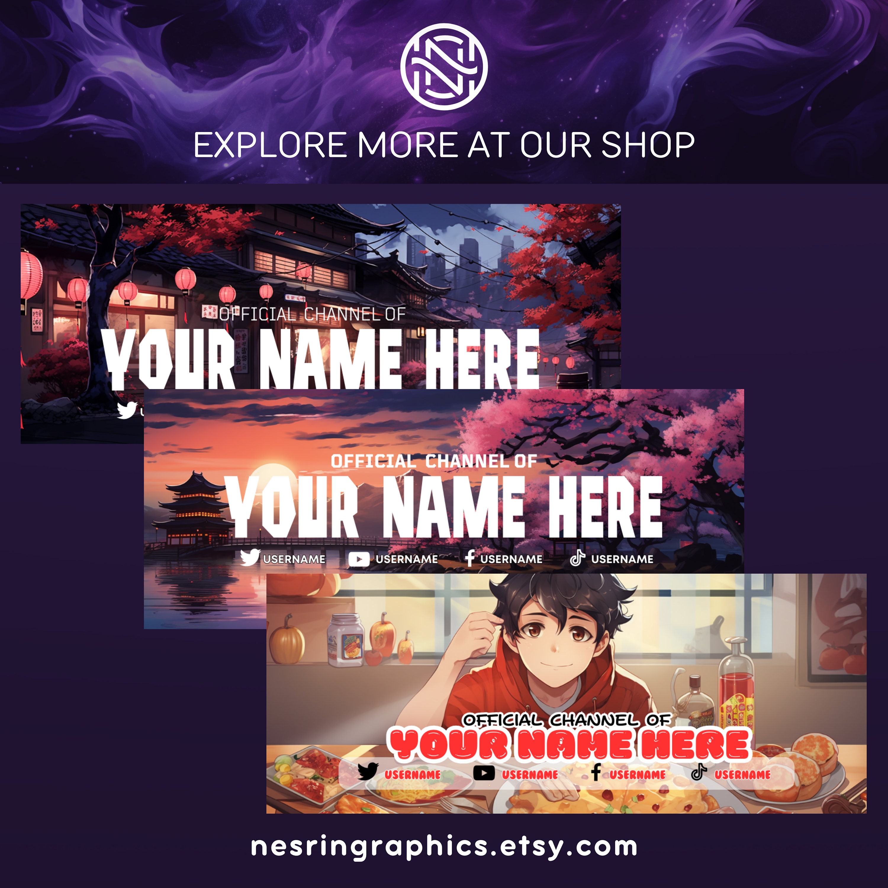 Custom Twitch Banner Relaxing Design for Your Profile Lofi Banner ...