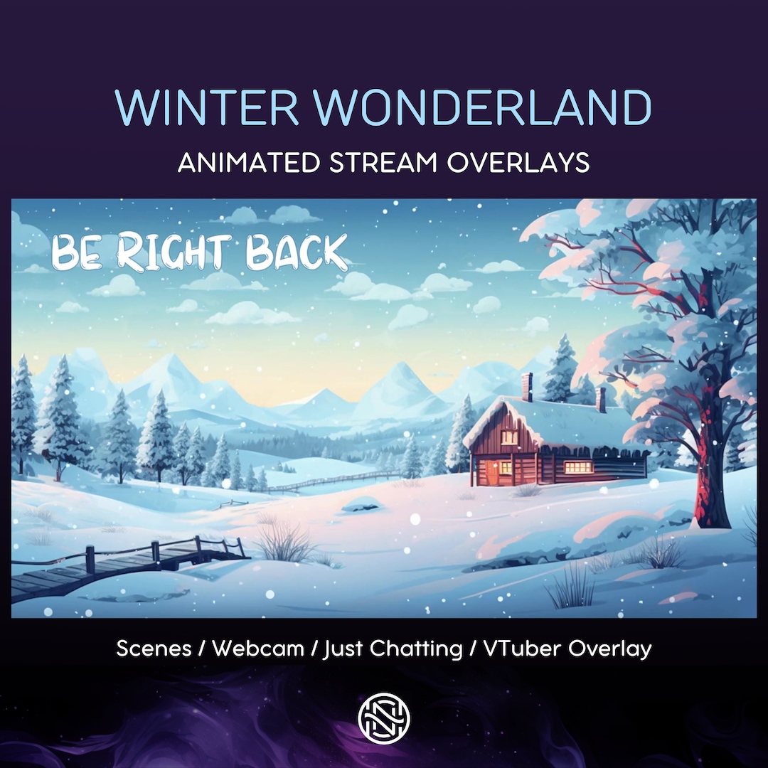 Animated Twitch Overlay Winter Design Snowy Overlay Stream Overlays for ...