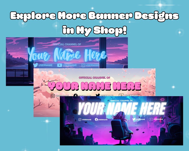 Custom Twitch Banner Relaxing Design for Your Profile Lofi - Etsy