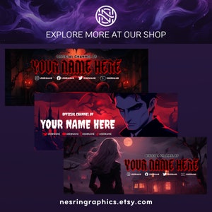 Custom Twitch Banner Vampire Anime Design for Your Profile Anime Banner ...