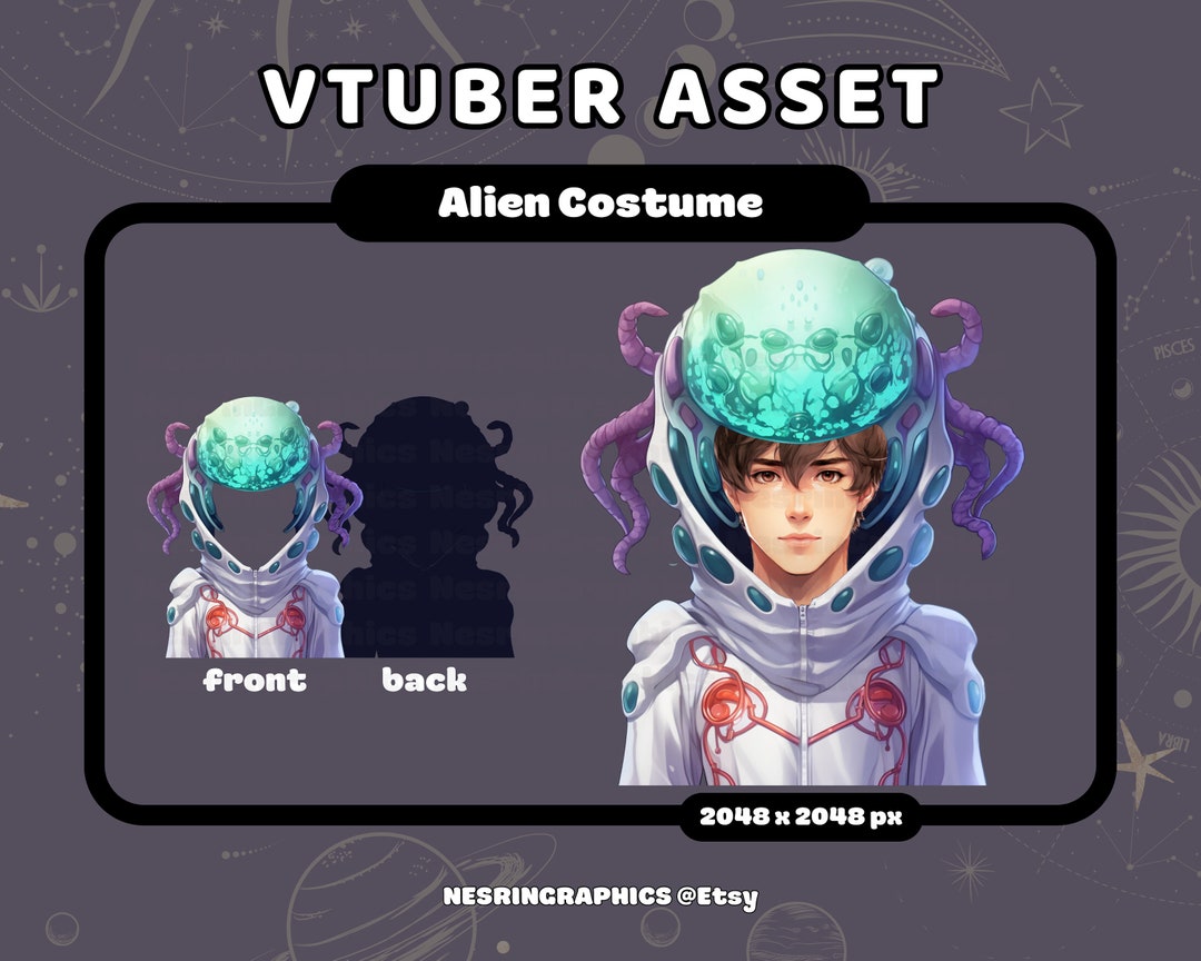 Vtuber Asset Pngtuber Asset Alien Costume Asset Instant - Etsy