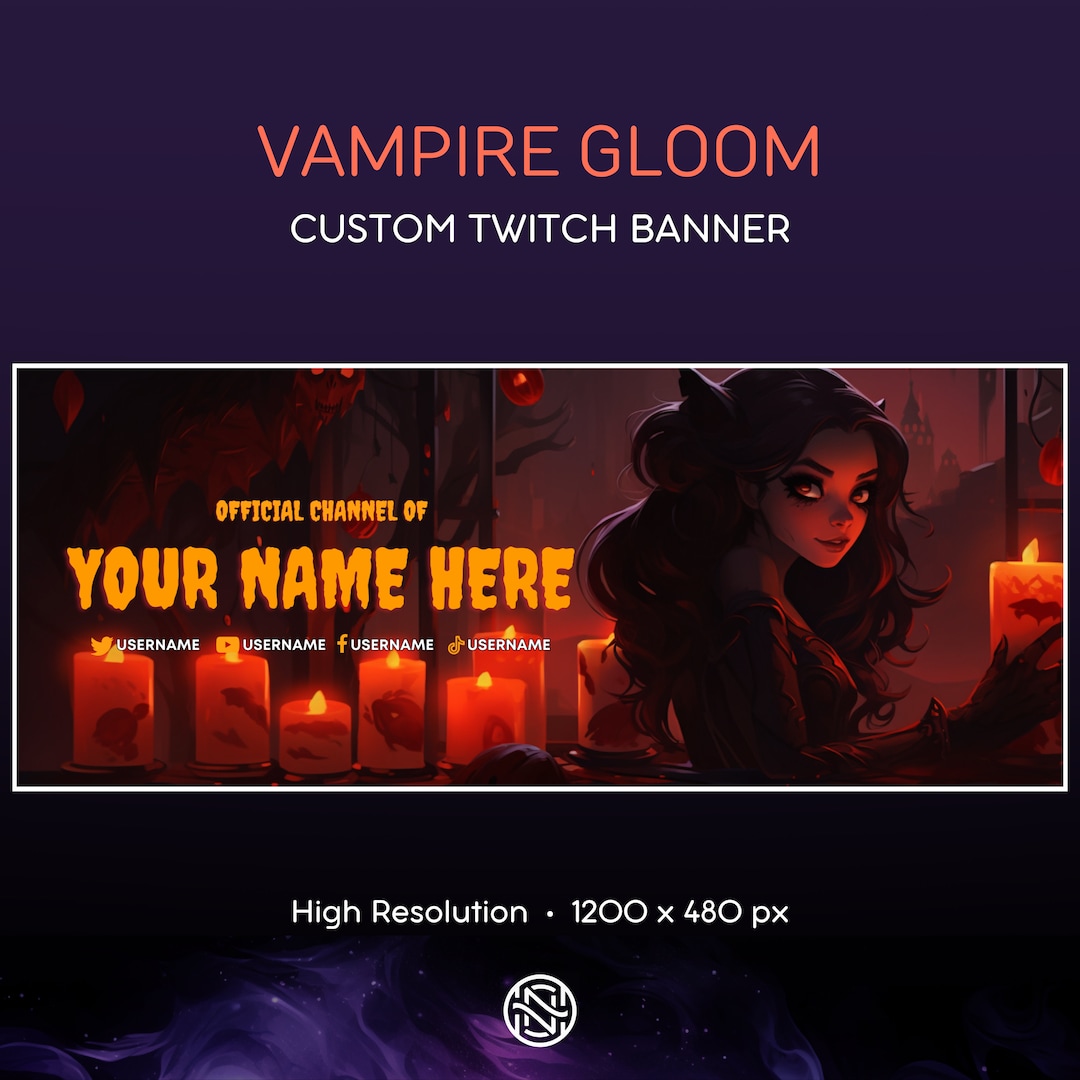 Custom Twitch Banner Vampire Anime Design for Your Profile Anime Banner ...