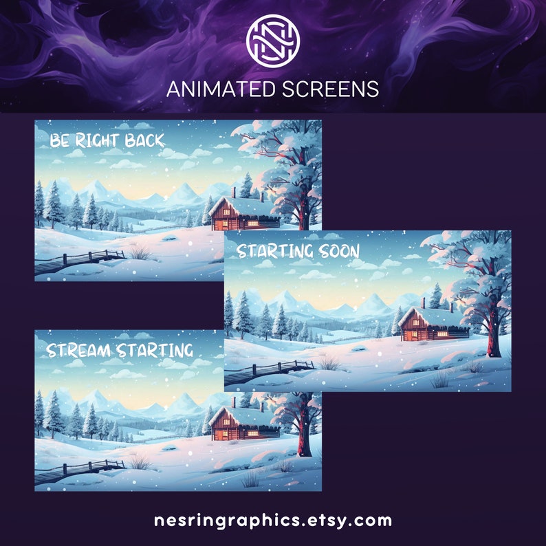 Animated Twitch Overlay Winter Design Snowy Overlay Stream Overlays for ...