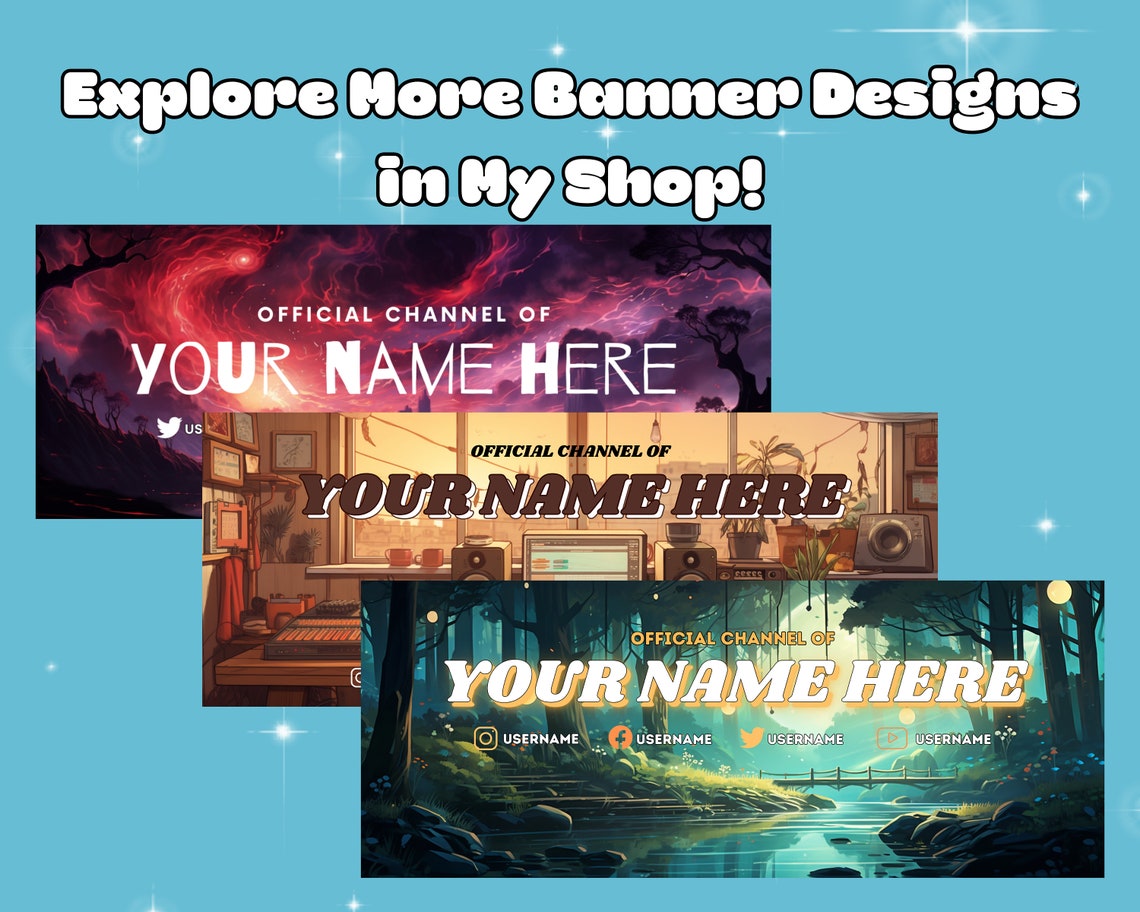 Custom Twitch Banner Neon Design for Your Profile Gamer Neon Banner ...