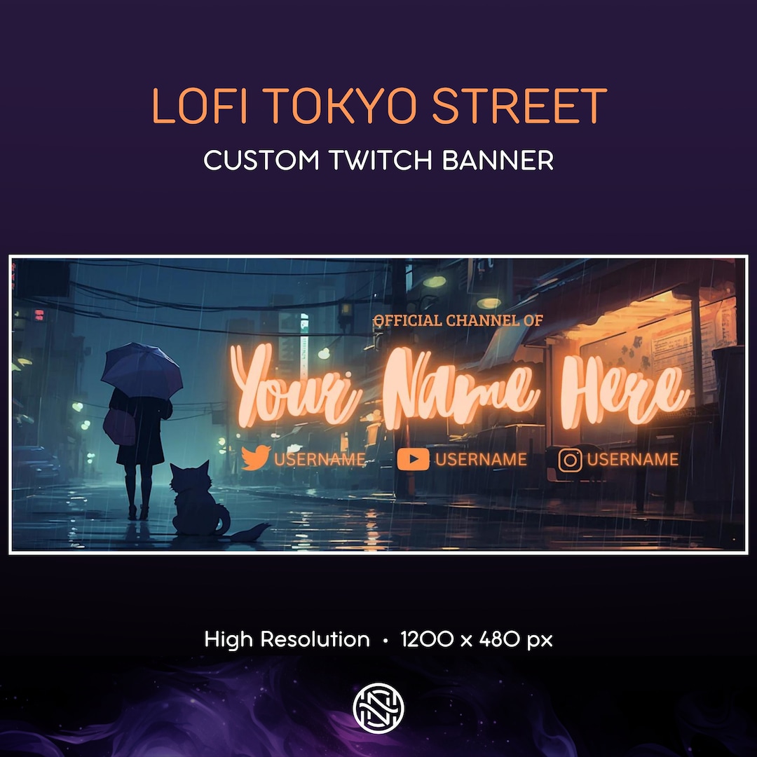 Custom Twitch Banner Relaxing Design for Your Profile Lofi Banner ...