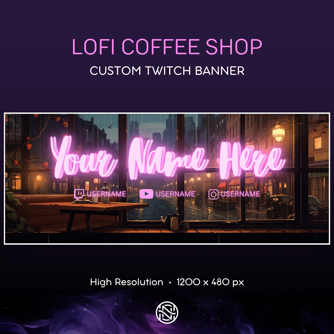 Custom Twitch Banner Relaxing Design for Your Profile Lofi Banner ...