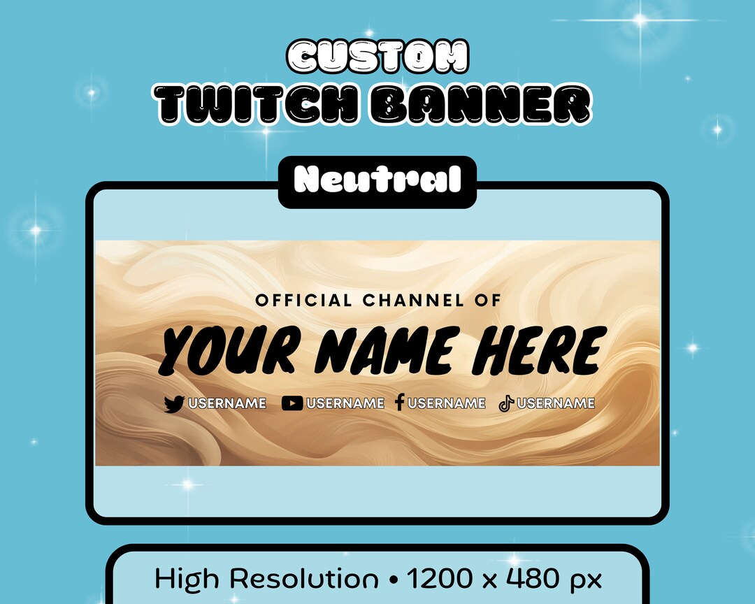 Custom Twitch Banner Neutral Beige Color Design for Your - Etsy