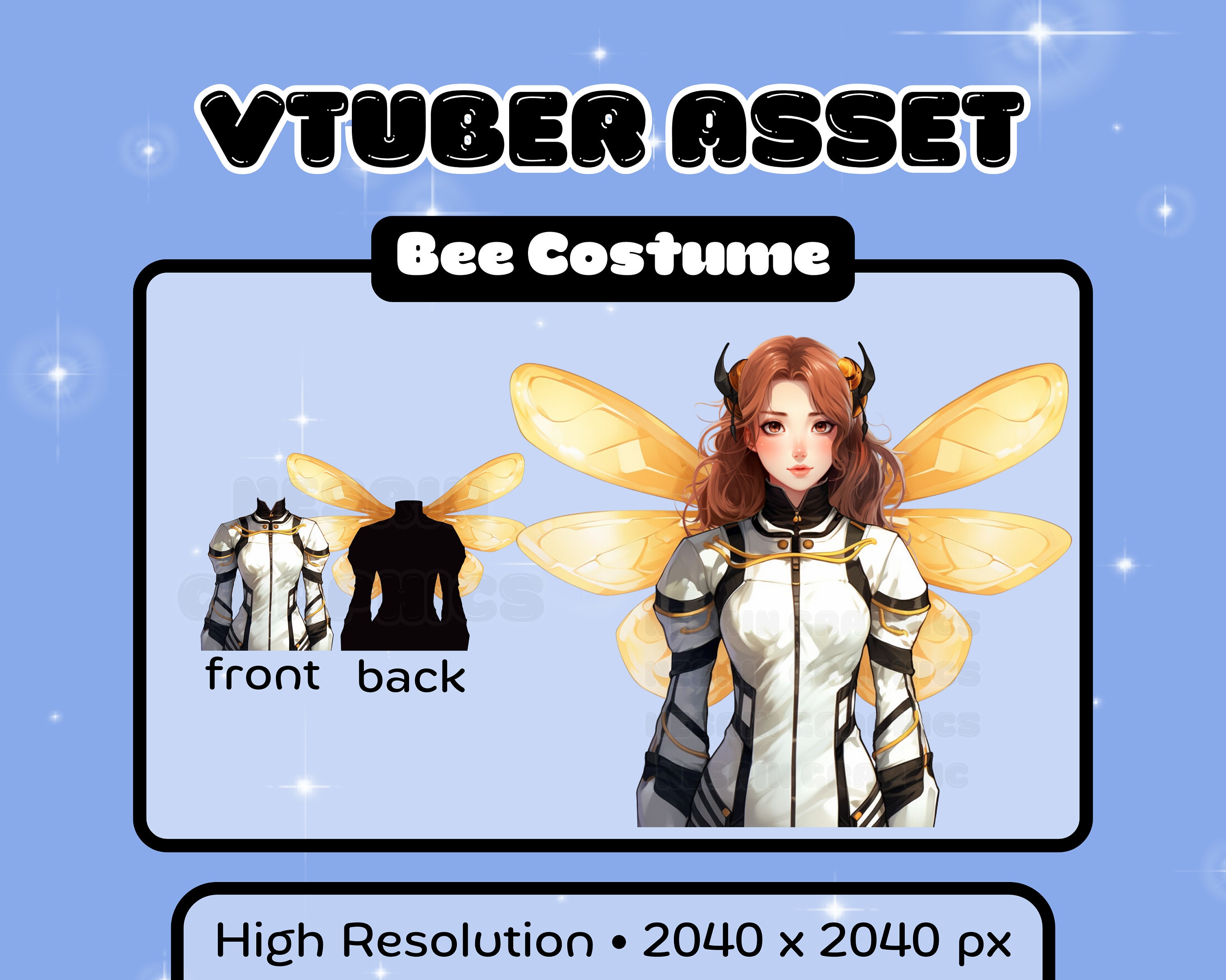 Vtuber Asset Pngtuber Asset Bee Costume Asset Instant - Etsy