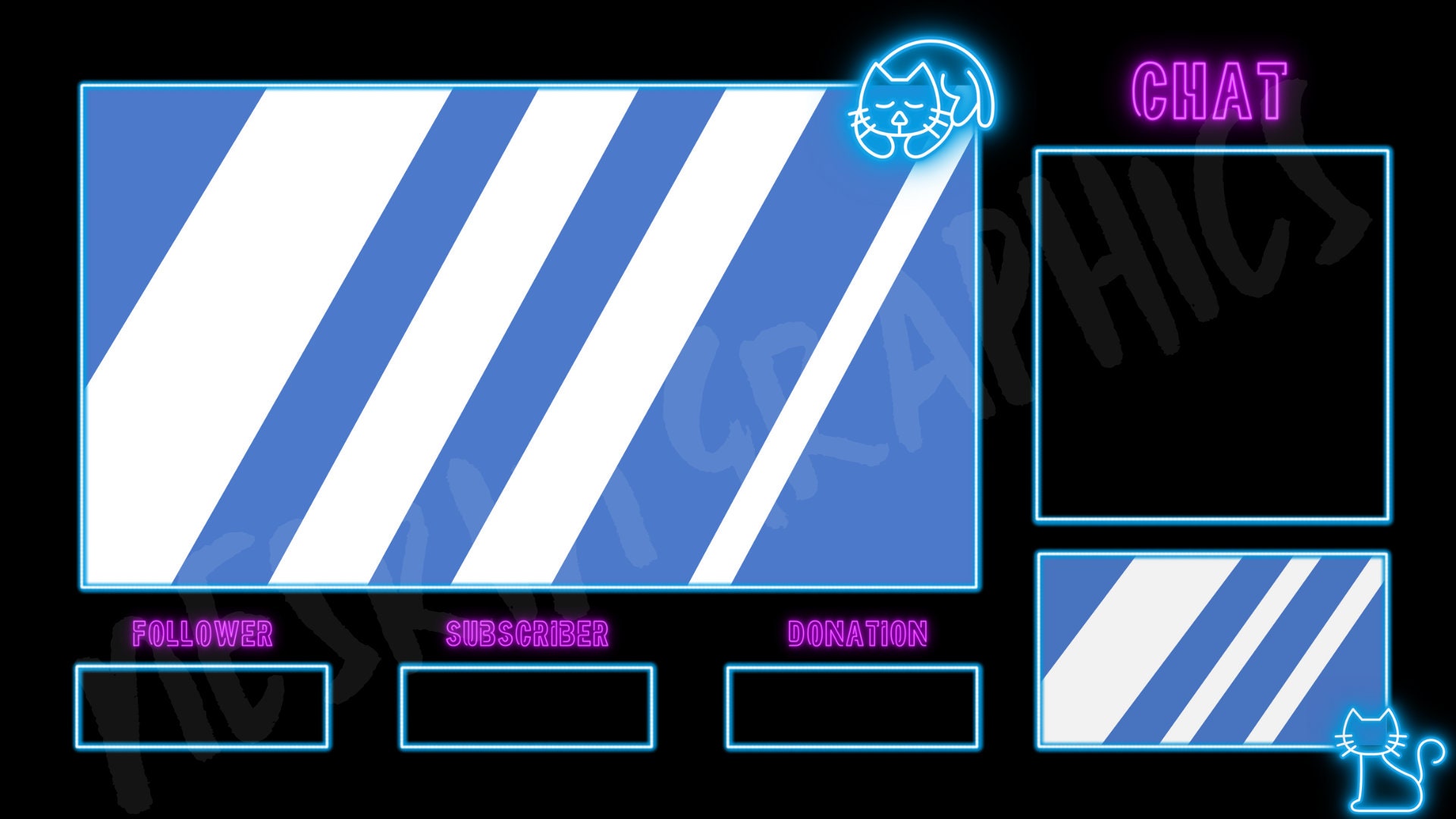 Animated Twitch Overlay Neon Design Stream Overlays Stream Overlays for ...
