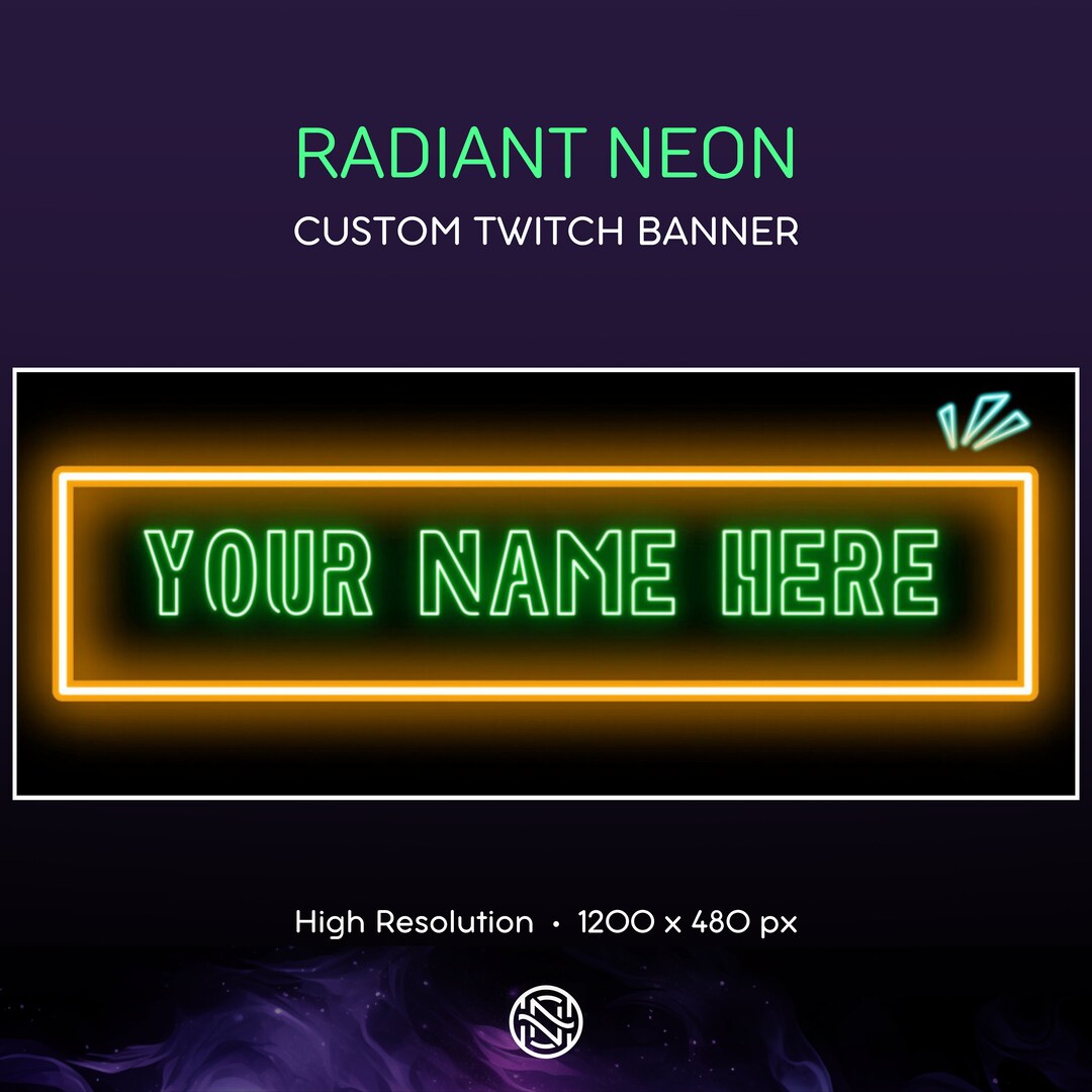 Custom Twitch Banner Neon Design for Your Profile Gamer Neon Banner ...