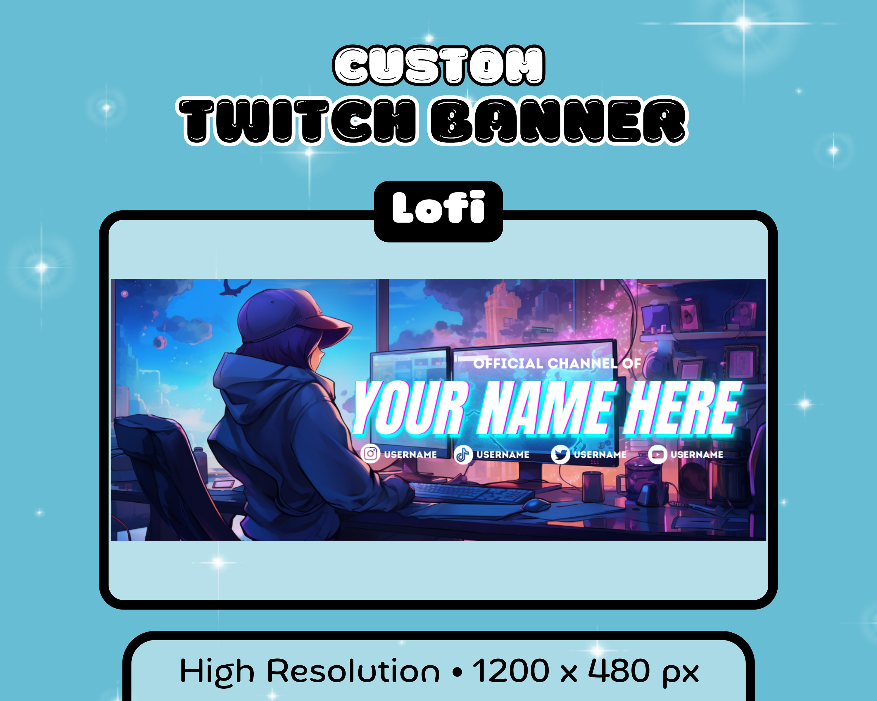 Custom Twitch Banner Relaxing Design for Your Profile - Etsy