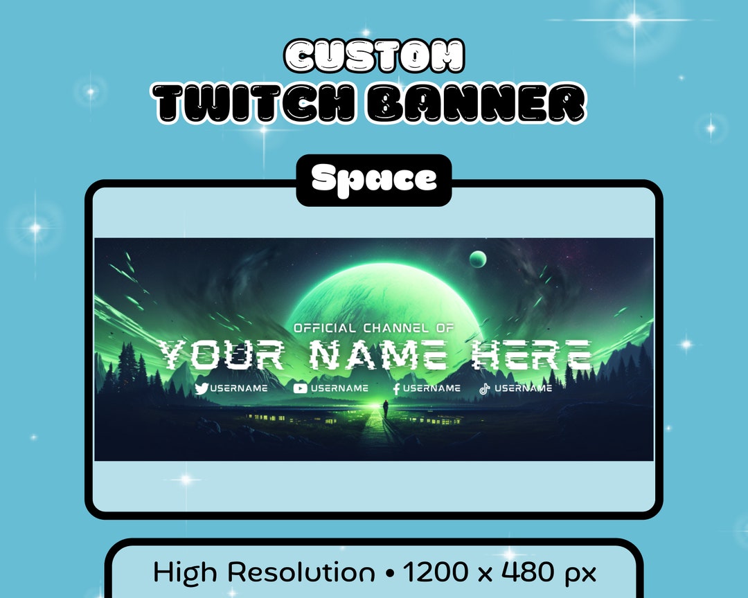 Custom Twitch Banner Space Design for Your Profile Space Twitch Banner ...
