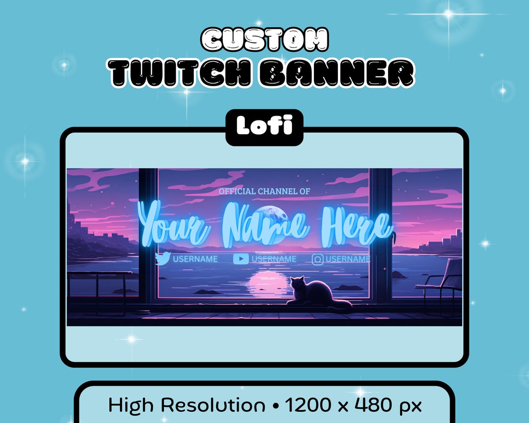 Custom Twitch Banner Relaxing Design for Your Profile Gamer Lofi Banner ...