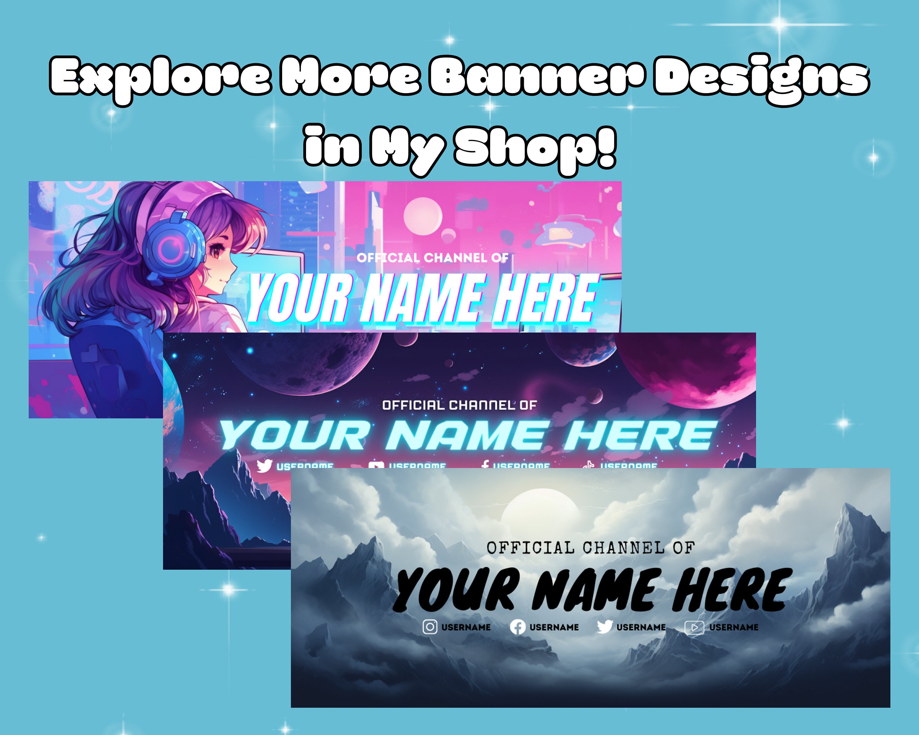 Custom Twitch Banner Relaxing Design for Your Profile Gamer Girl Lofi ...