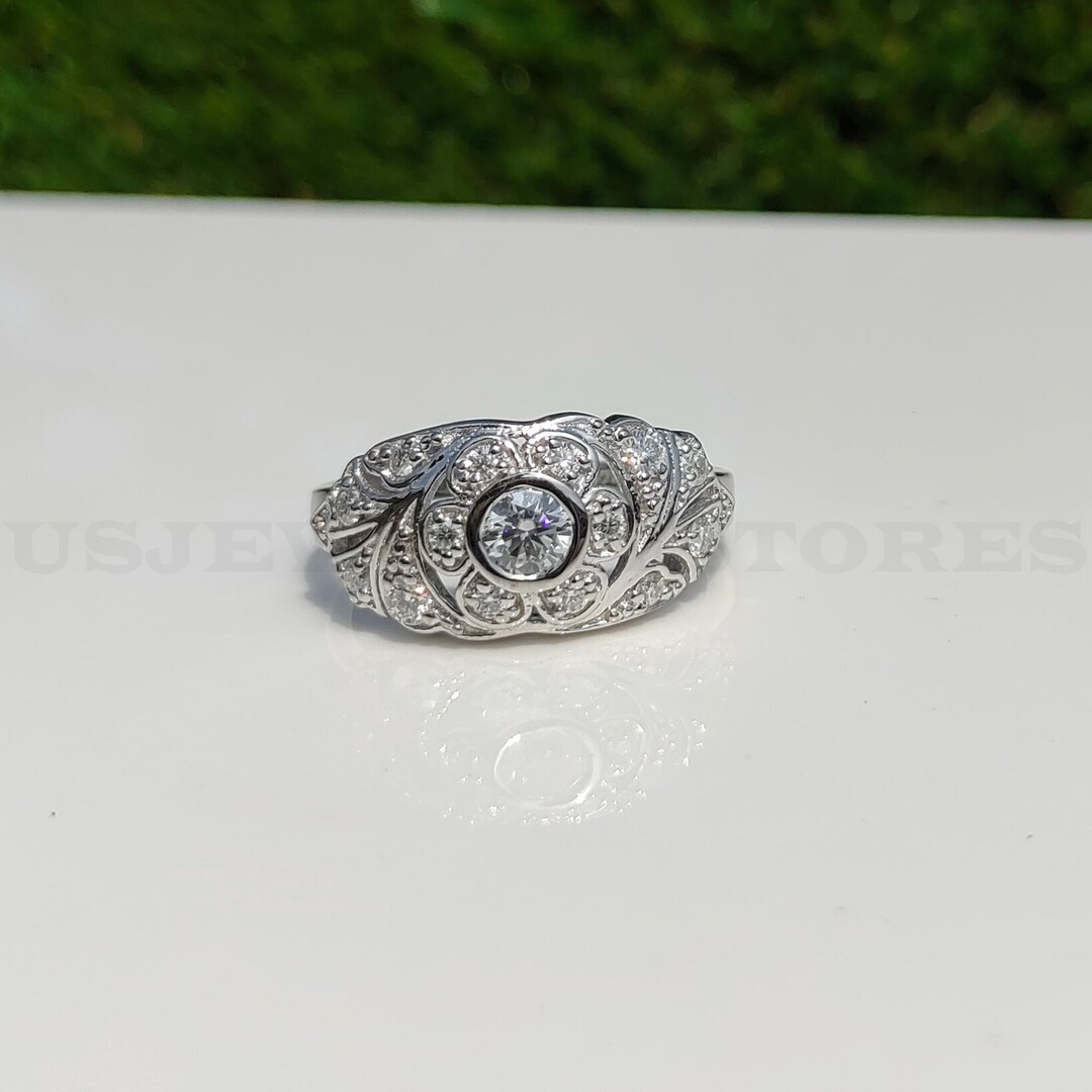 Old Art Deco Ring, 935 Argentium Silver Ring, Antique Ring, 925 ...