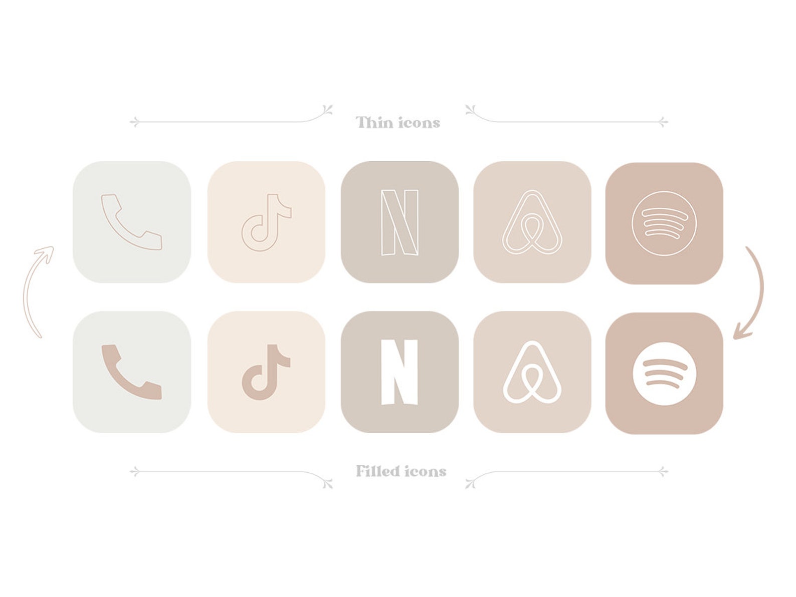 BEIGE- Ios Icons Pack | iPhone IOS 17 App Aesthetic | Minimalist | 3000 ...
