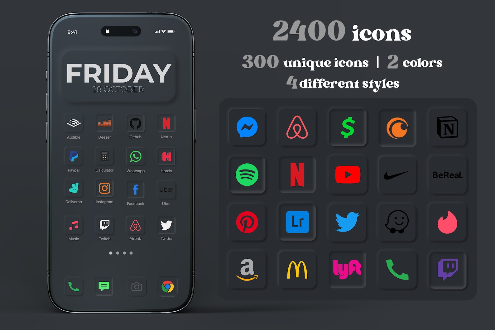 BLACK NEUMORPHISM - Ios Icons Pack | iPhone Ios 17 App Aesthetic ...
