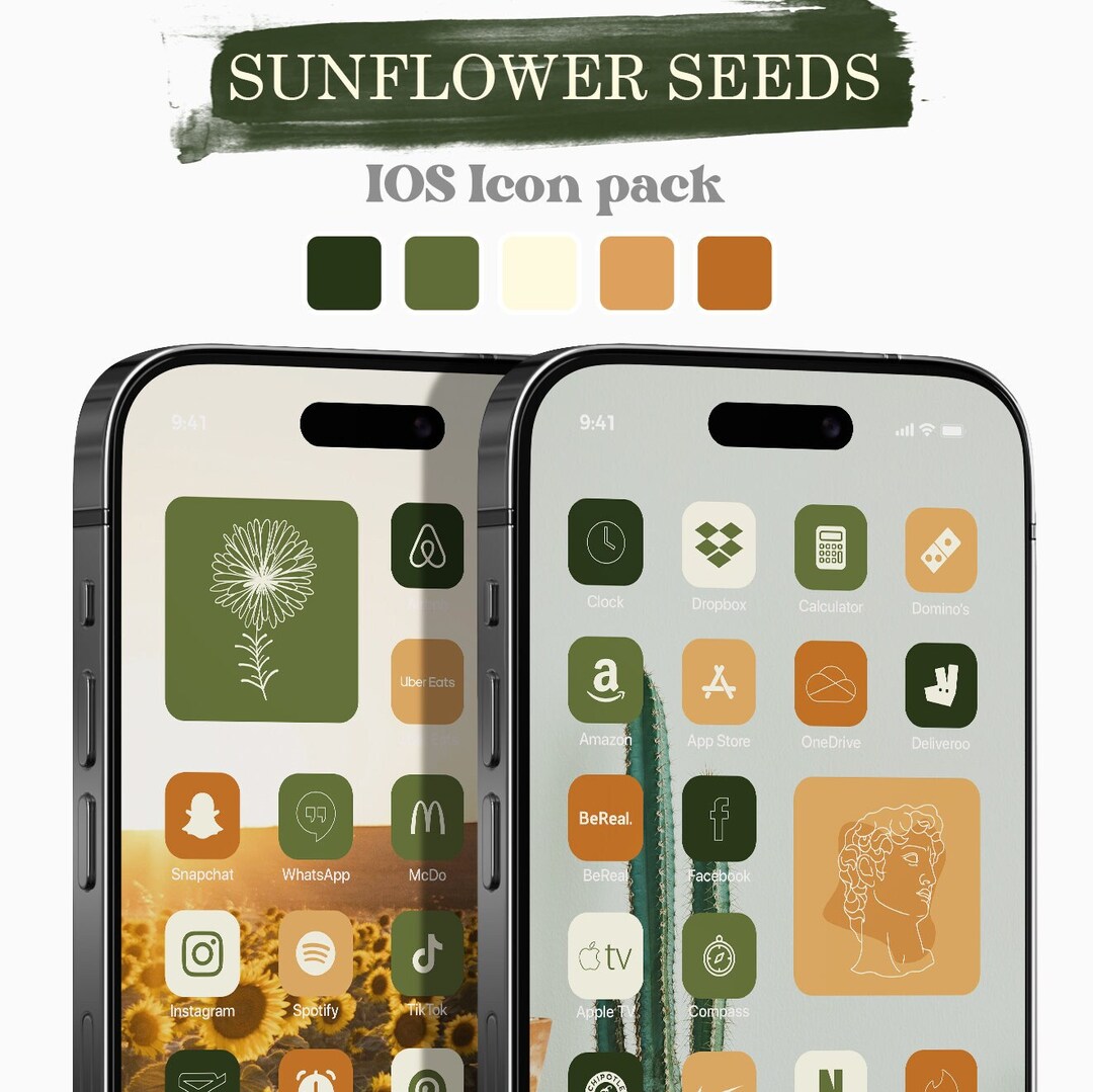 Green and Orange - Ios Icons Pack | iPhone Ios 17 App Aesthetic ...