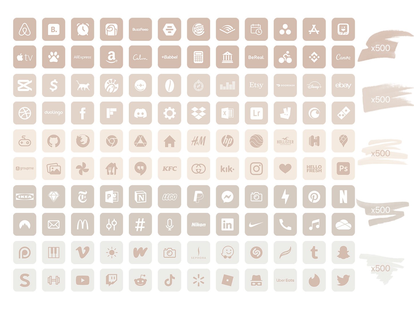 BEIGE- Ios Icons Pack | iPhone IOS 17 App Aesthetic | Minimalist | 3000 ...