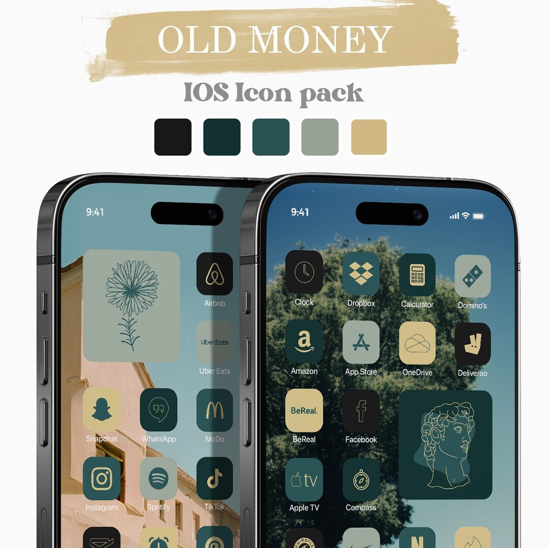 OLD MONEY - Ios Icons Pack | iPhone Ios 17 App Aesthetic | Minimalist ...