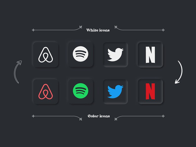 BLACK NEUMORPHISM Ios Icons Pack Iphone Ios 16 App - Etsy