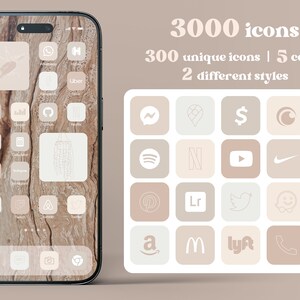 BEIGE- Ios Icons Pack | iPhone IOS 17 App Aesthetic | Minimalist | 3000 ...