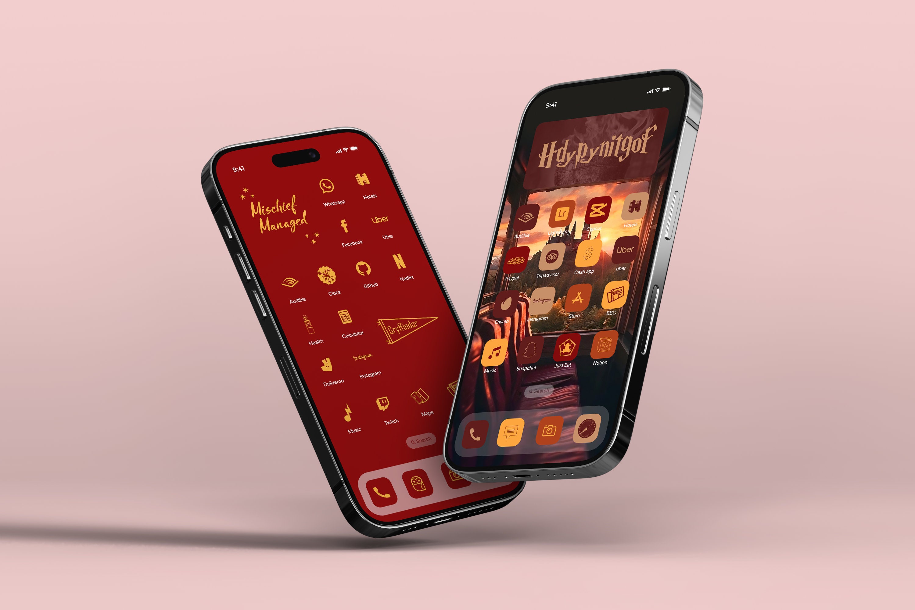 RED and GOLD Wizard Houses | App Icons Magic School Ios 17 | Wizarding ...