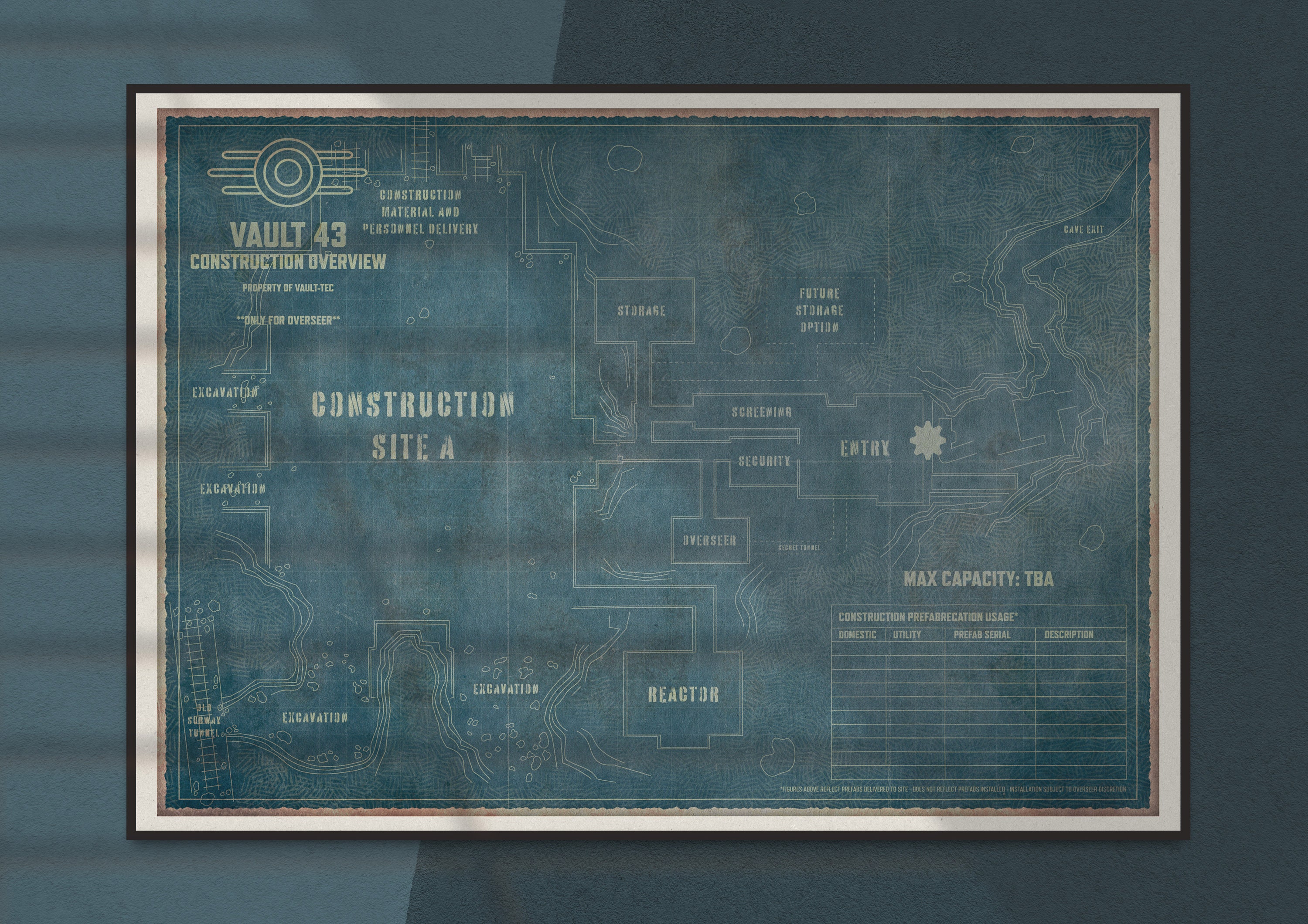 Vault Vintage Blueprint - Fallout Fanart - Etsy