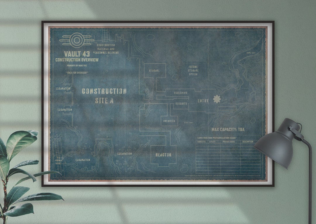 Vault vintage blueprint Fallout fanart - Etsy Portugal