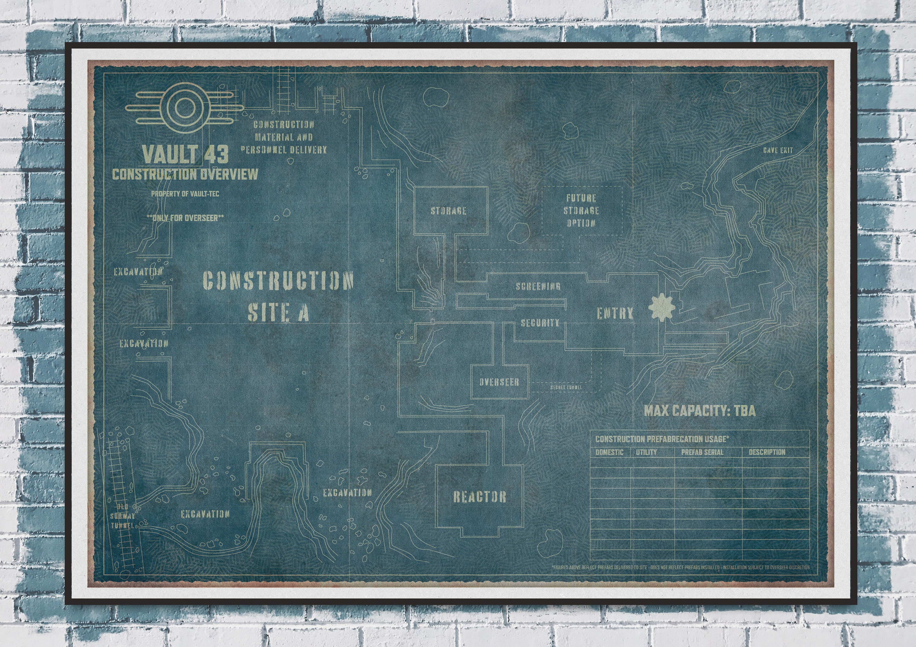 Vault Vintage Blueprint Fallout Fanart - Etsy