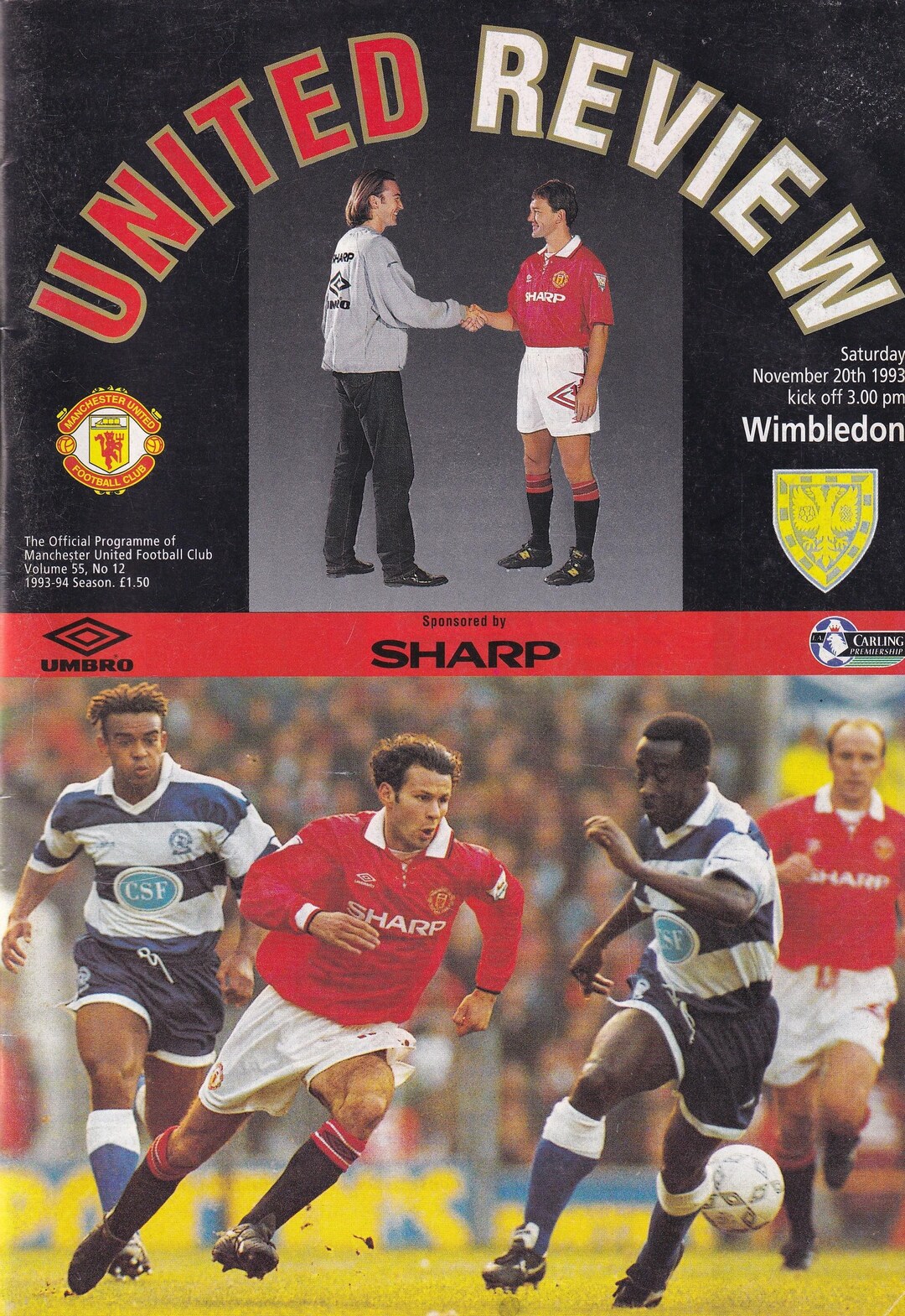 Original Vintage United Review Magazine/programme Manchester United V ...