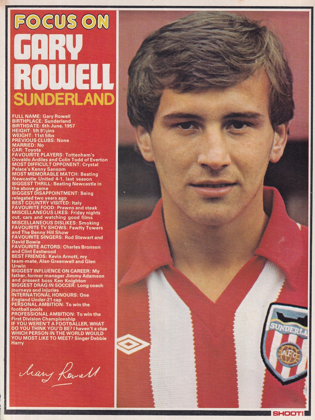 Original Vintage Mini Poster / Magazine Clipping - Focus on Gary Rowell ...