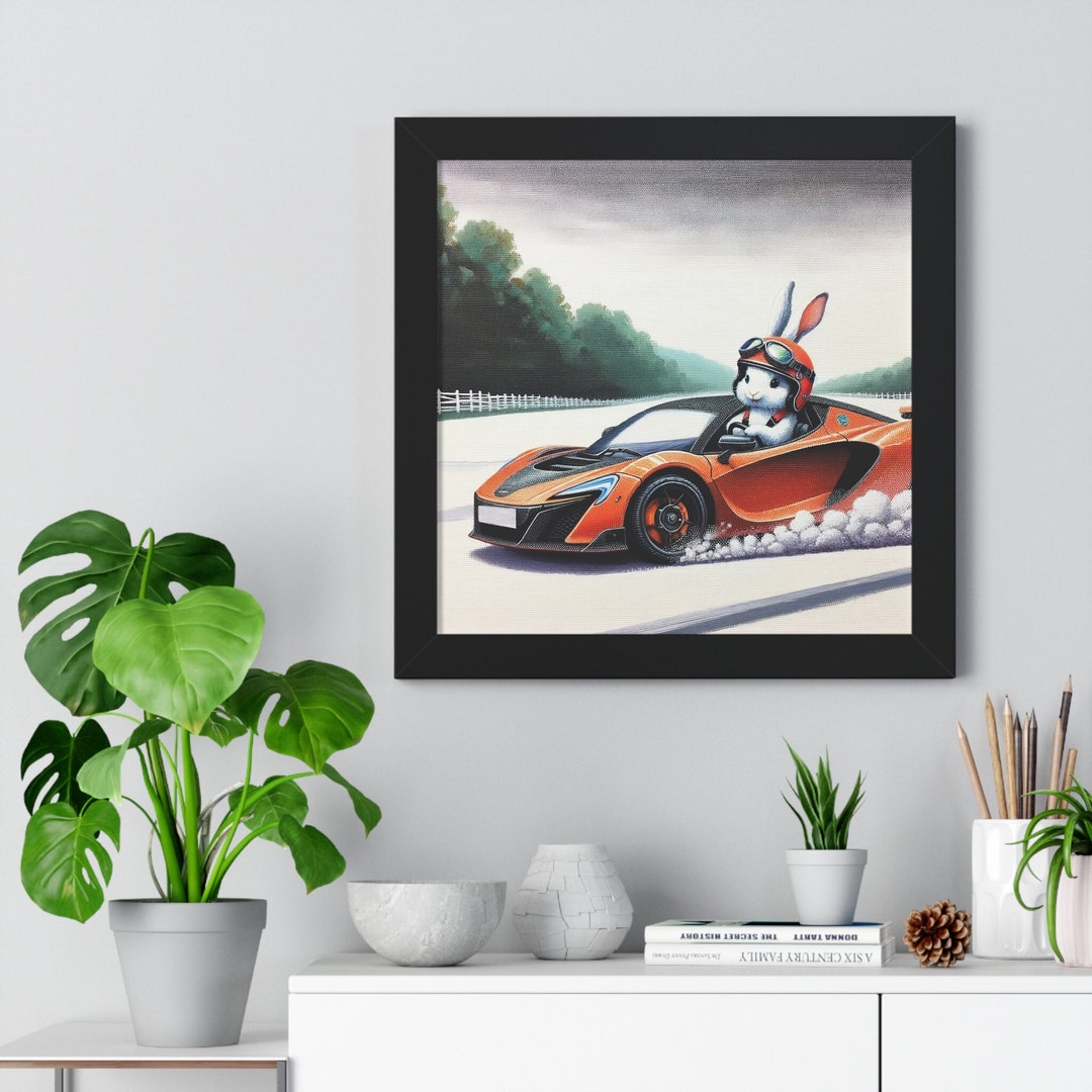 Bunny Rabbit Artwork - Racer Rabbit - Digital Download for Printing on ...