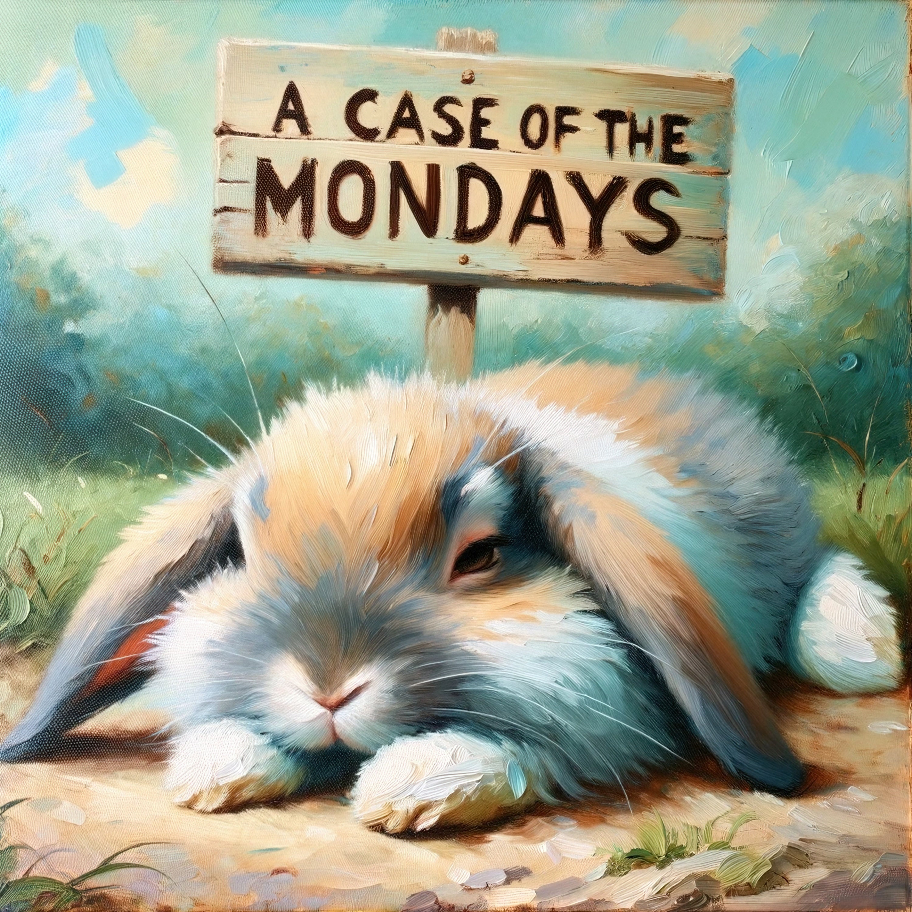 Bunny Rabbit Artwork A Case of the Mondays Digital Download for ...