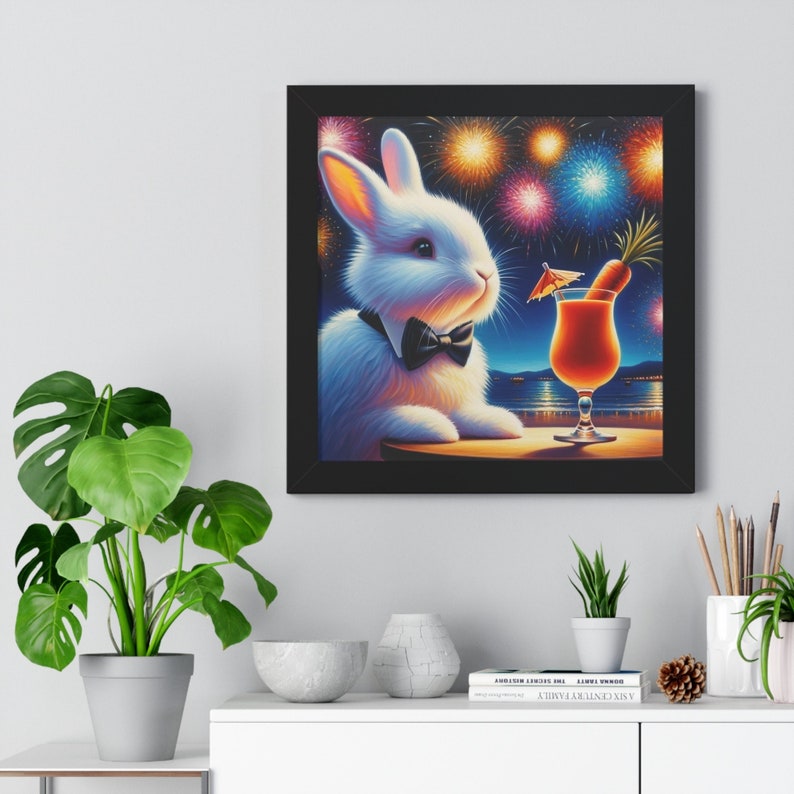 Bunny Rabbit Artwork Fireworks and Fuzzy Faces Digital Download for ...