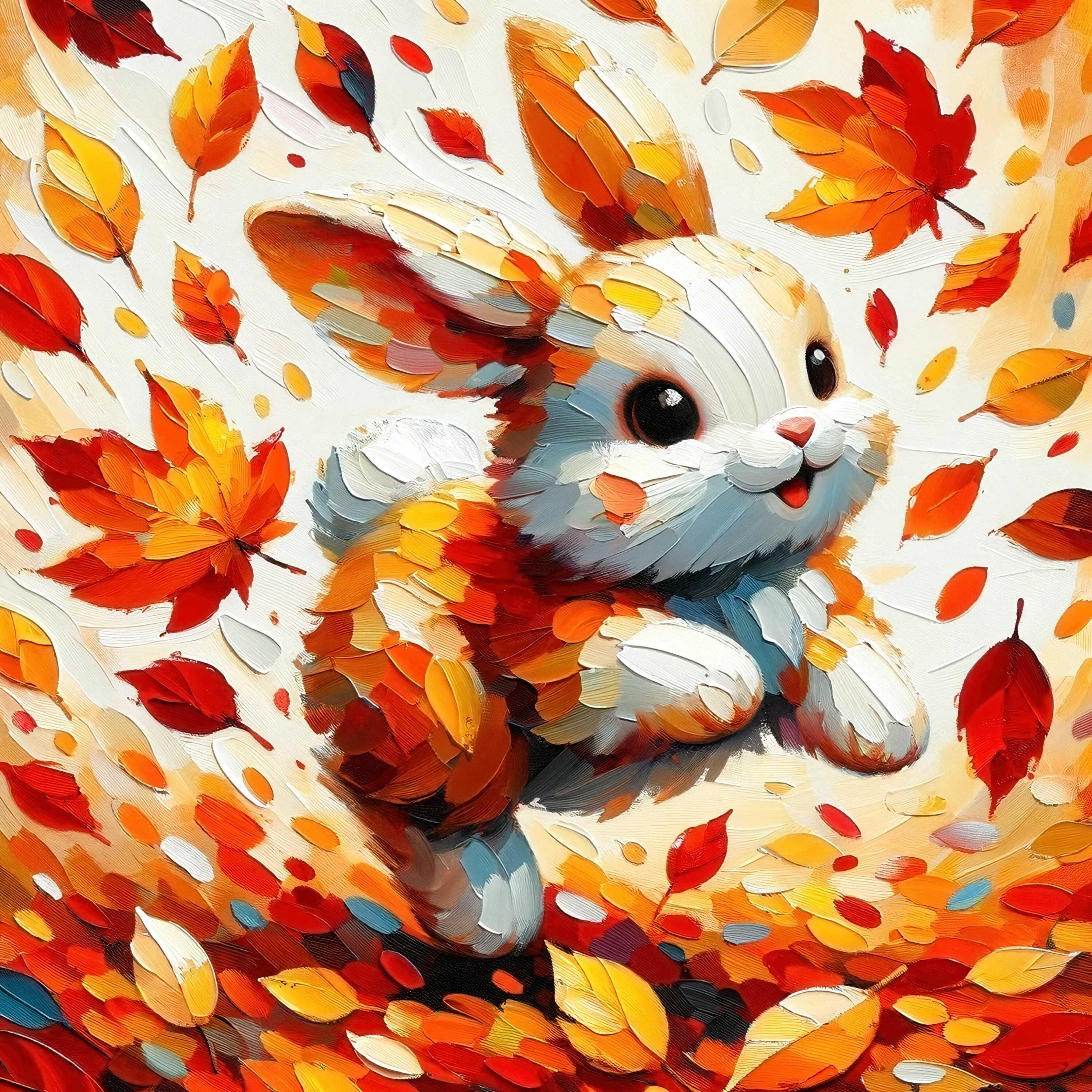 Bunny Rabbit Artwork Fall Bunny Camo Digital Download for Printing on ...