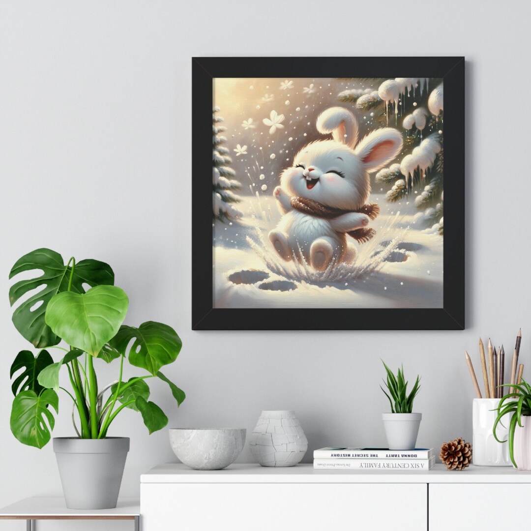Bunny Rabbit Artwork - Snow Bunny Binky - Digital Download for Printing ...