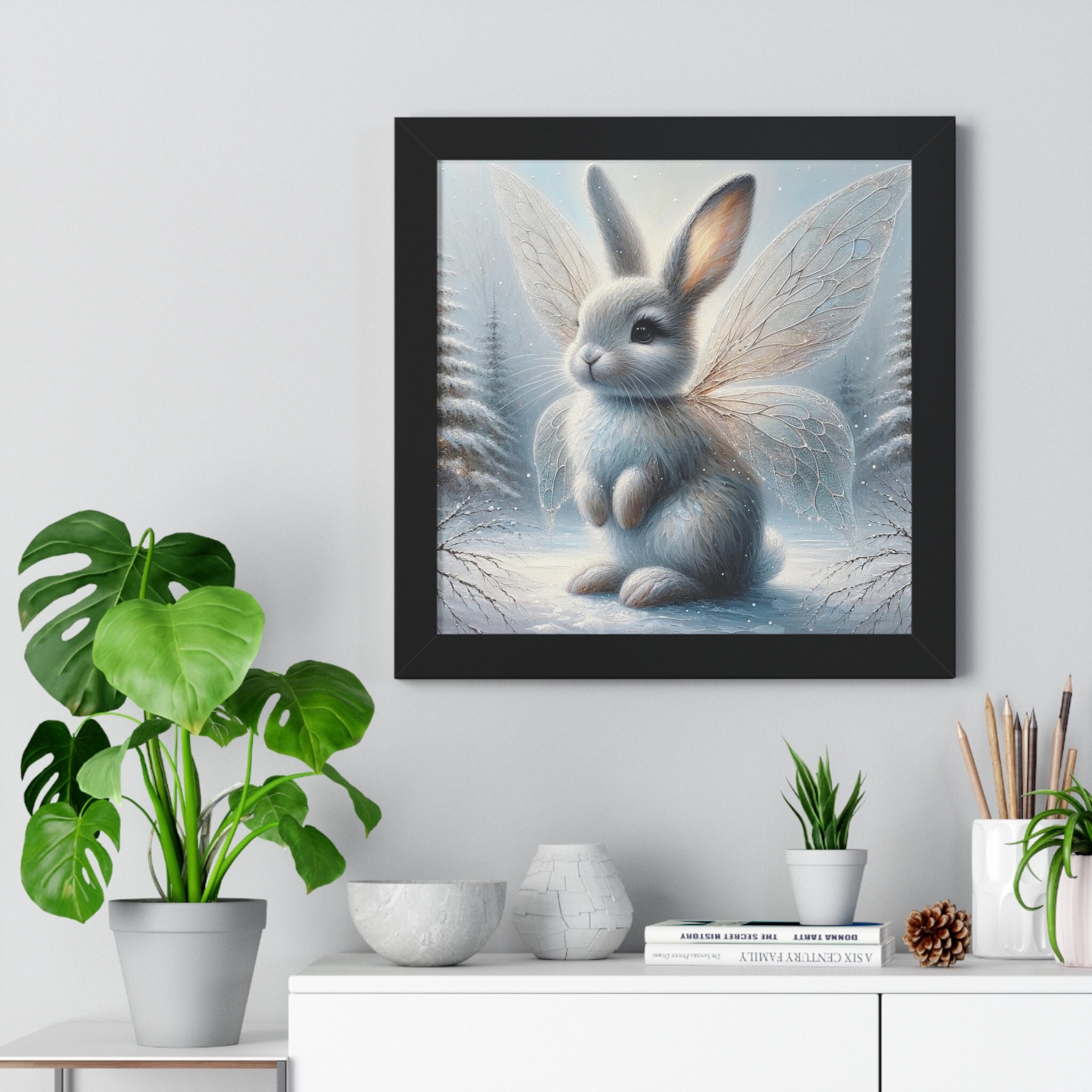Bunny Rabbit Artwork Frosted Fairy Bun Digital Download for Printing on ...